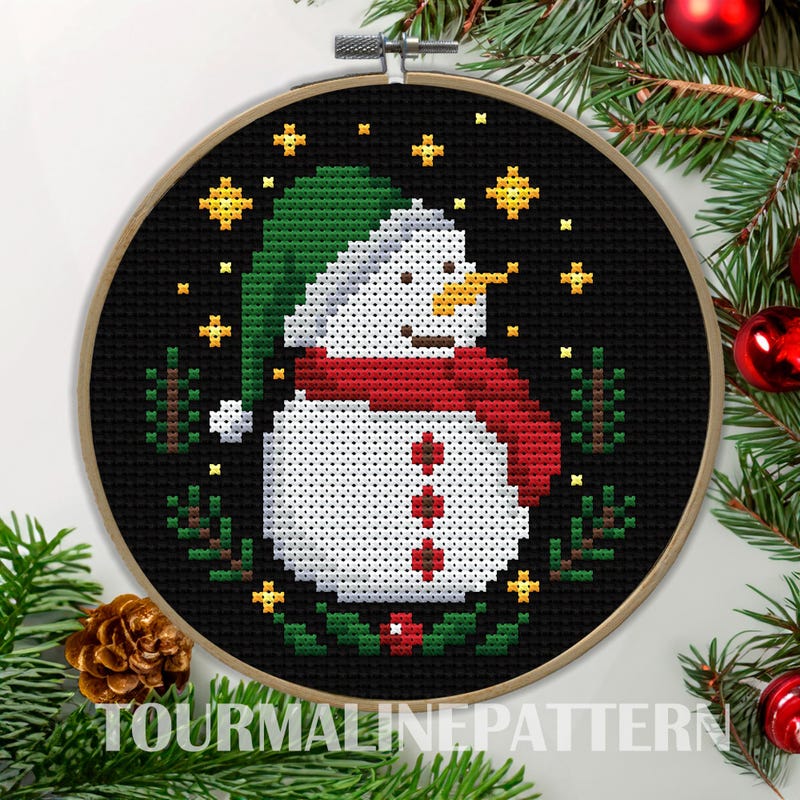 Snowman Cross Stitch Pattern - Etsy