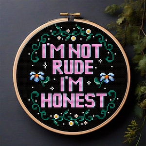 Snarky Cross Stitch Pattern PDF Sarcastic Embroidery Floral Cross ...