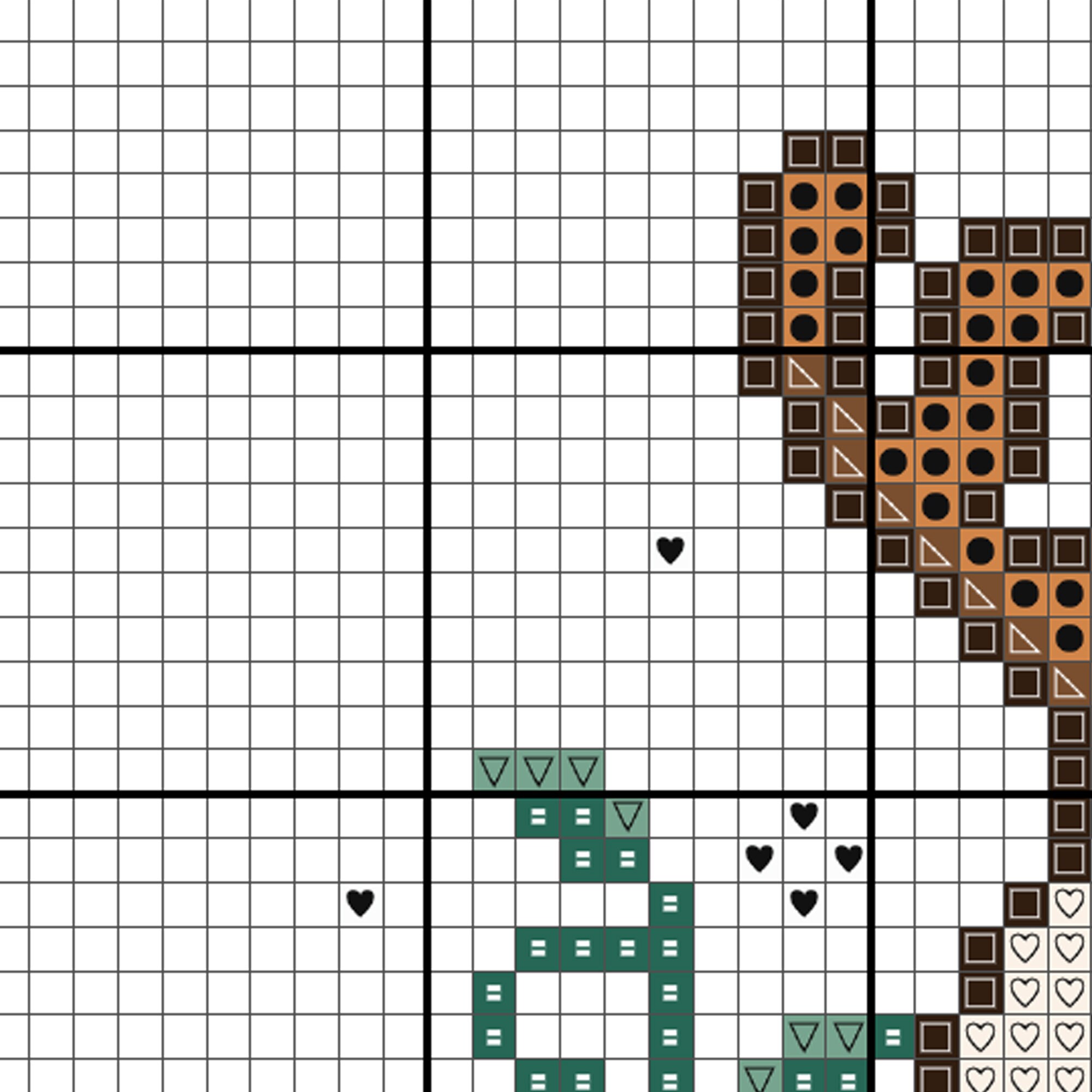 Christmas Deer Ghost Cross Stitch Pattern Cute Ghost Embroidery Design ...