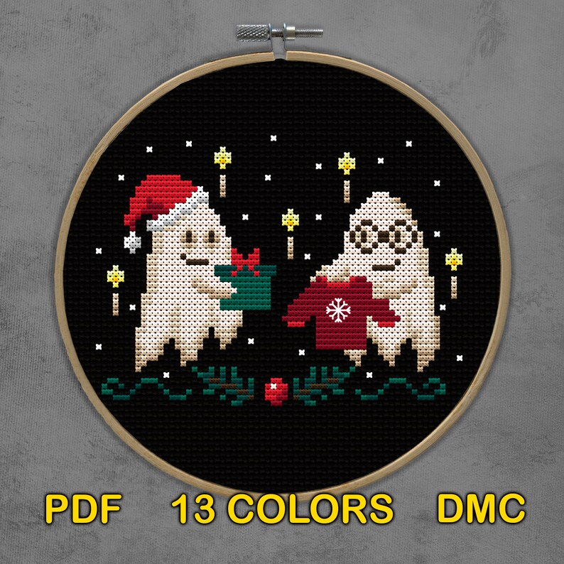 Gothic Christmas Cross Stitch Pattern: Ghosts With Gifts (PDF) - Etsy
