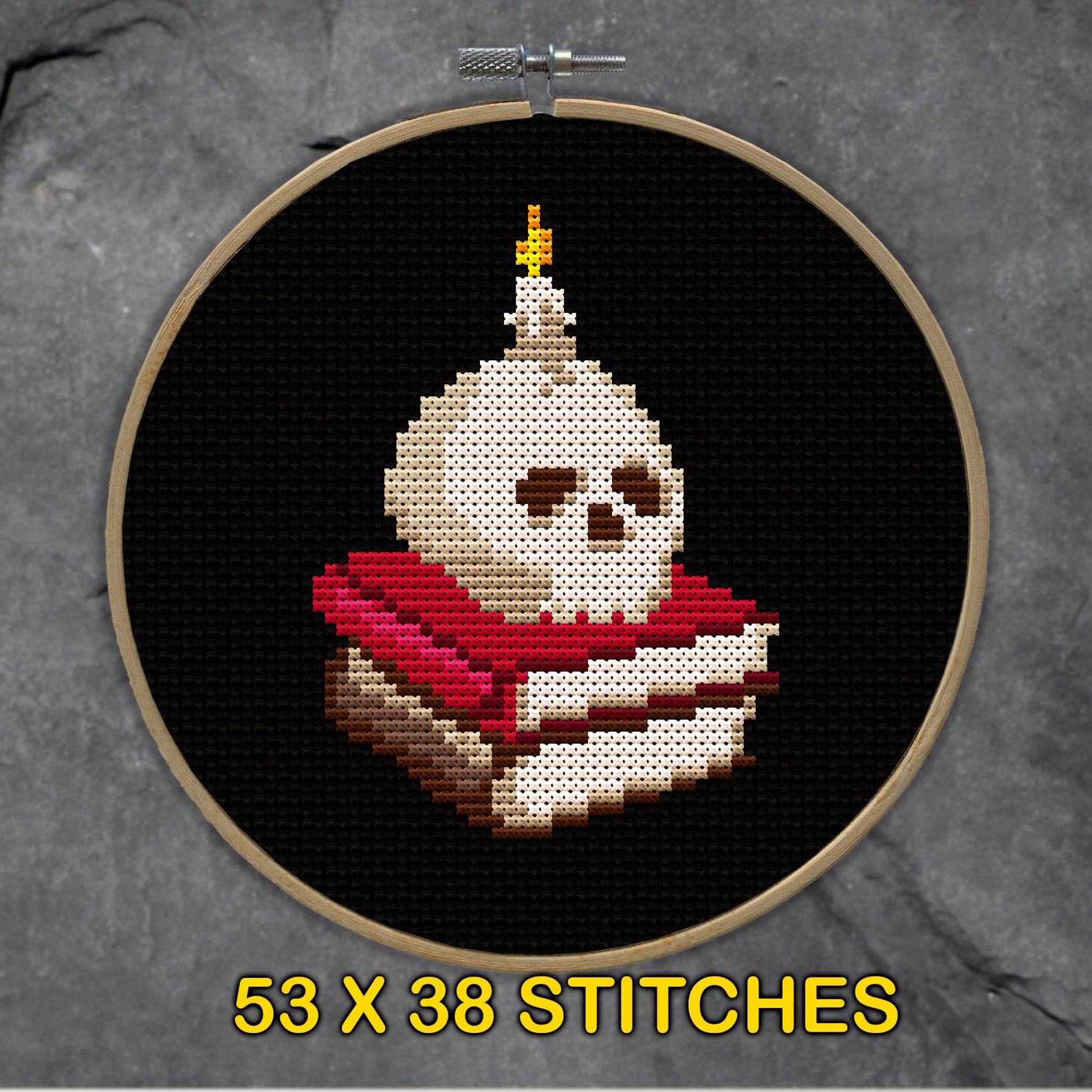 Gothic Witch Skull Cross Stitch Pattern PDF Small Horror Stitch Dark ...