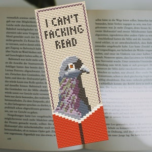 Snarky Pigeon Cross Stitch Bookmark Pattern PDF Bird Embroidery Funny ...