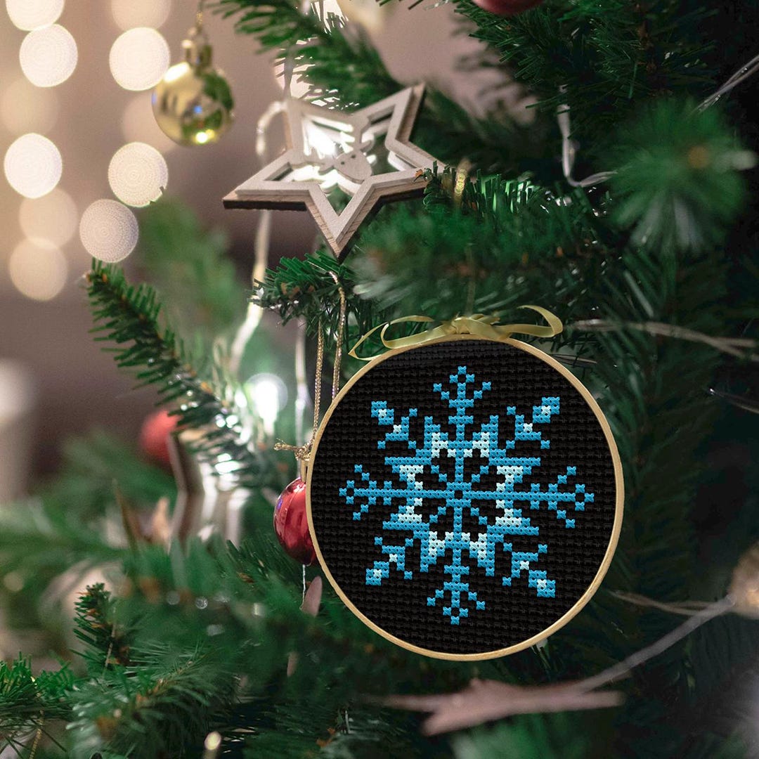 Small Snowflake Cross Stitch Ornament Mini Cross Stitch Pattern PDF ...