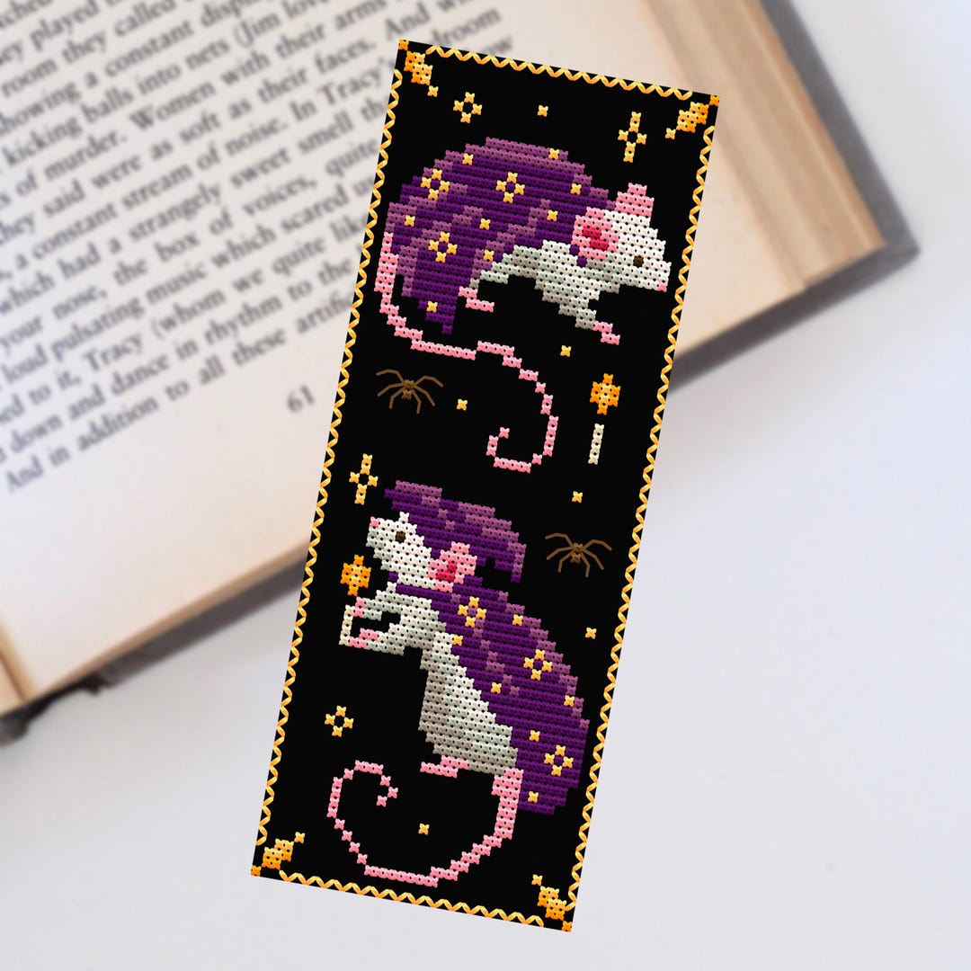 Witchy Mice Cross Stitch Bookmark Pattern PDF, Magical Rats in Cloaks ...