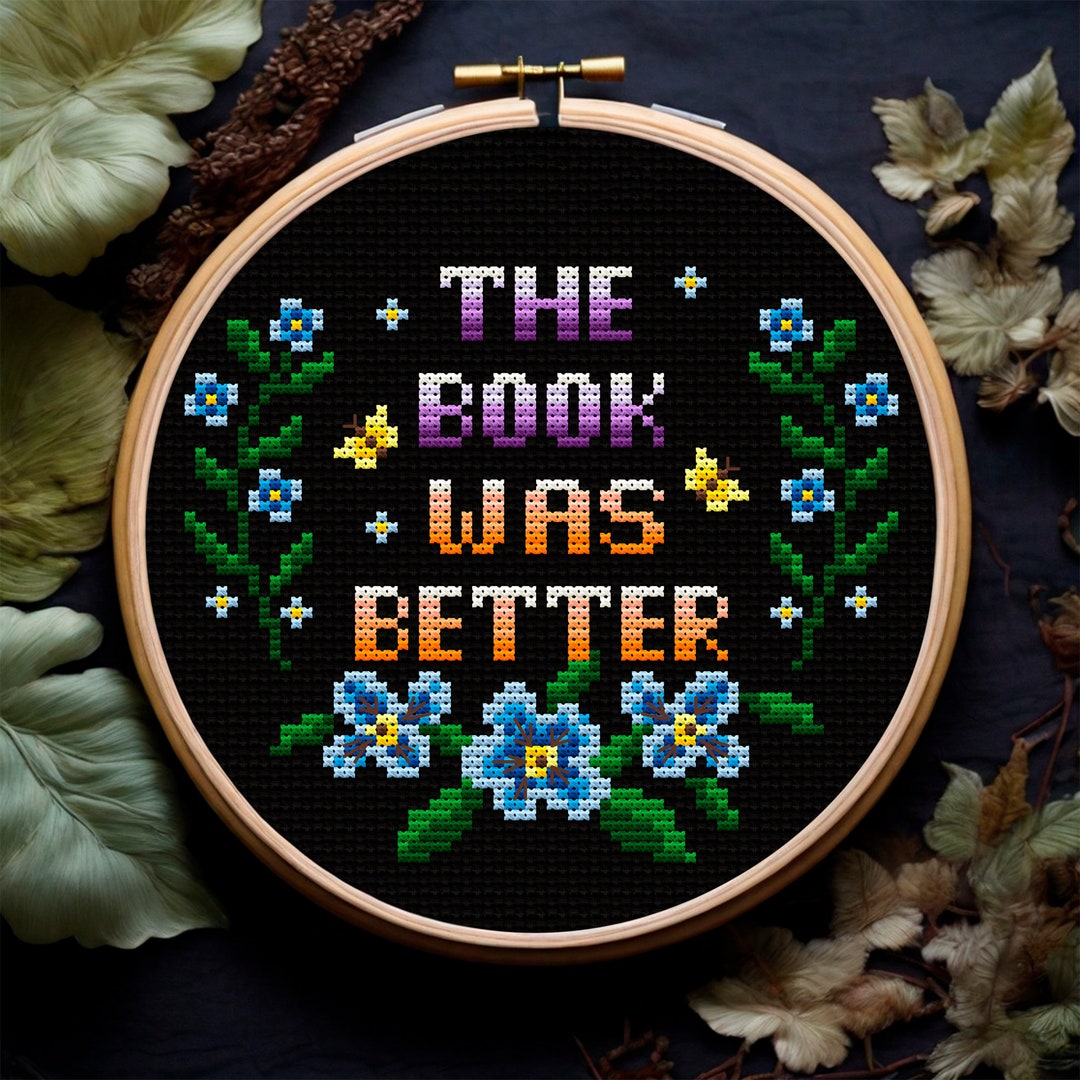 Sarcastic and Snarky Cross Stitch Pattern PDF, Floral Needlepoint for ...