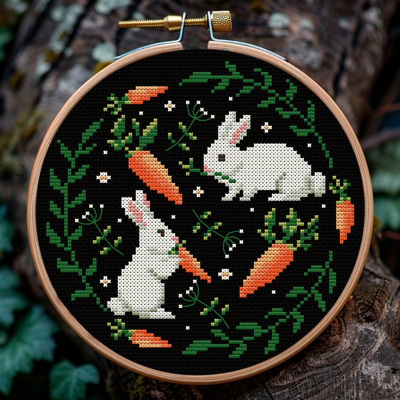 Bunny Cross Stitch - Etsy