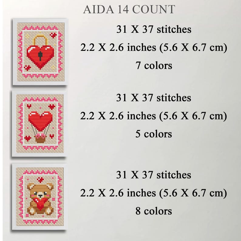 Valentine Cross Stitch Pattern Bundle PDF – Primitive Valentine ...