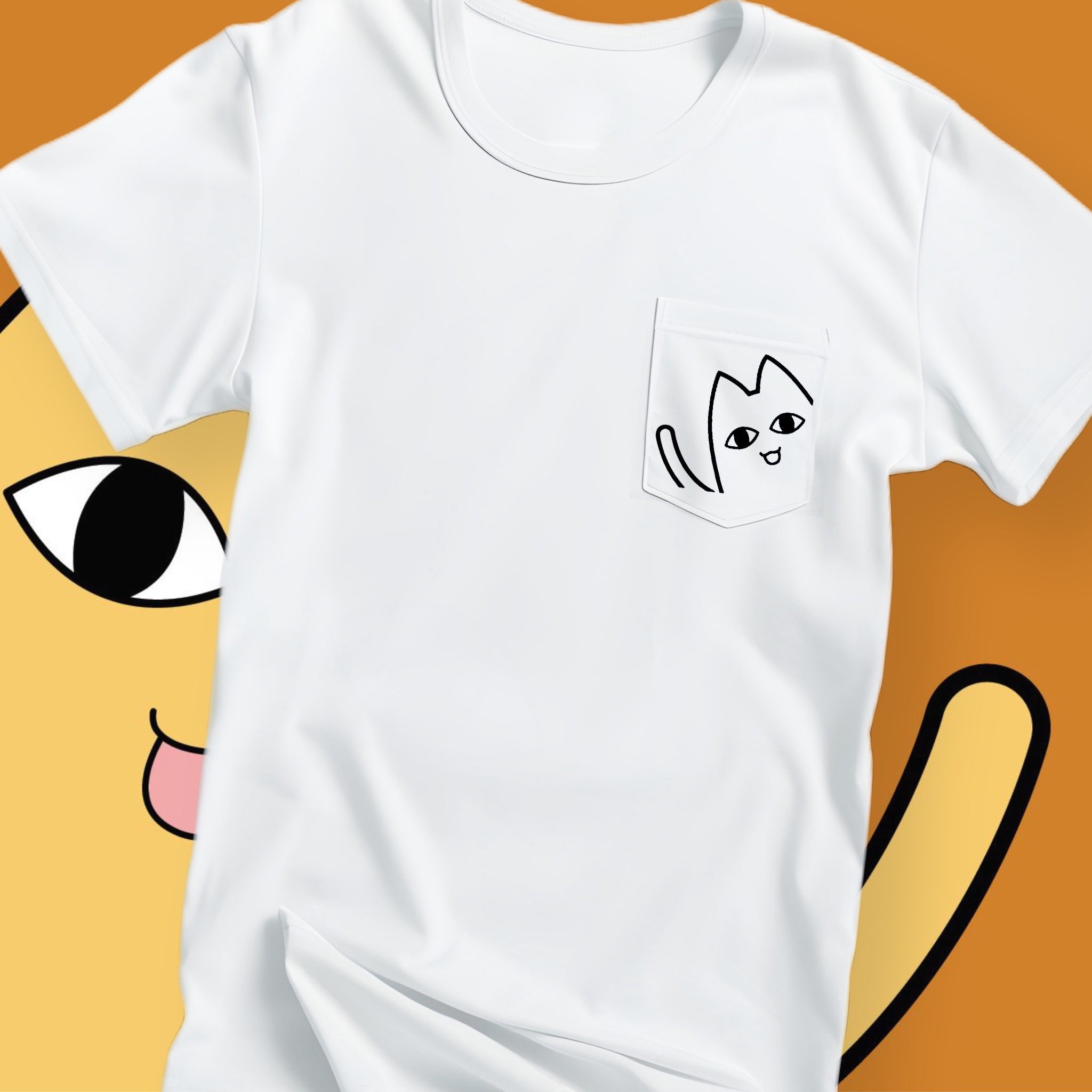 Azumanga Daioh Chiyos Father Pocket Tshirt Chiyo Chans Dad Yellow Cat ...