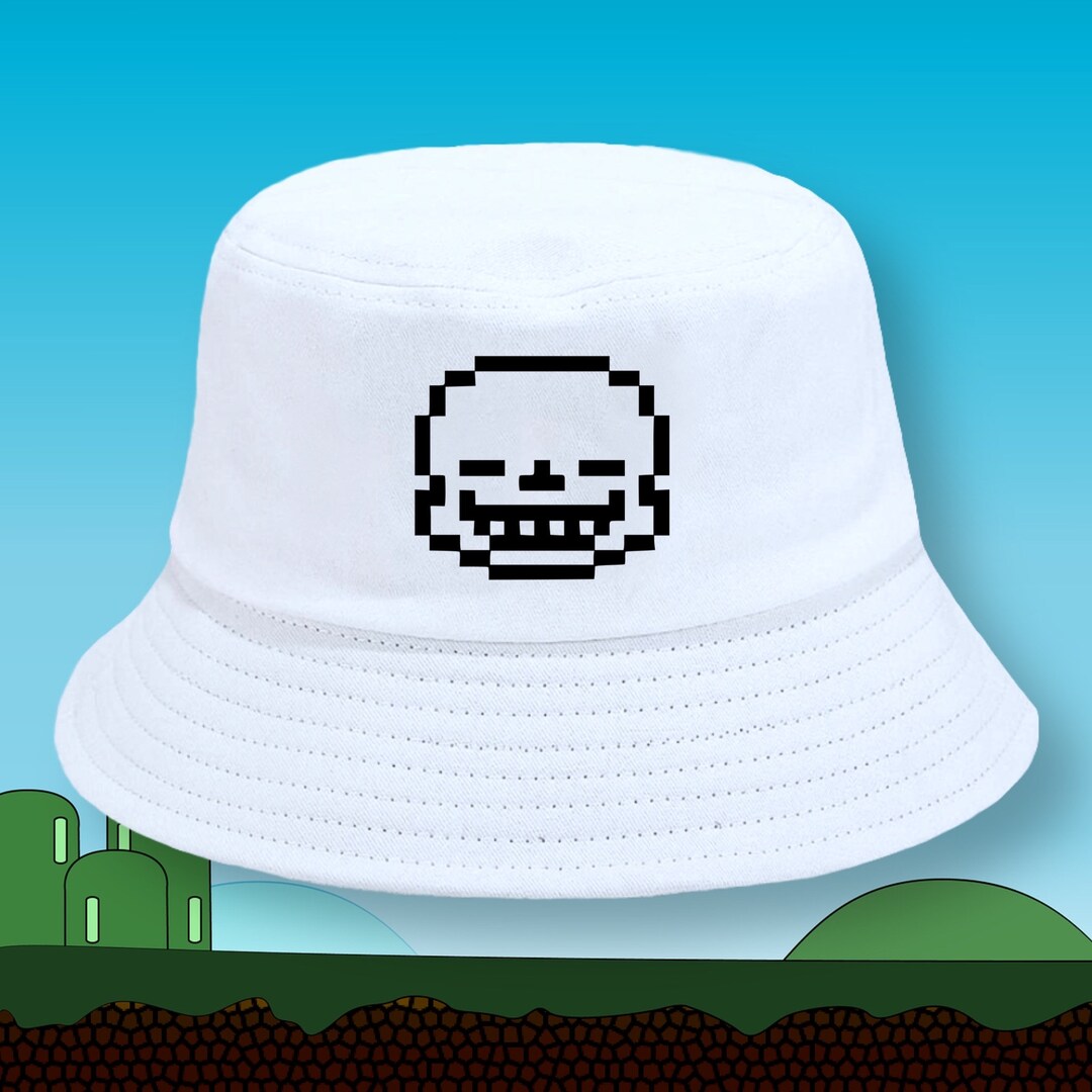 Undertale Sans the Skeleton Bucket Hat Creepy Spooky Gamer Black ...