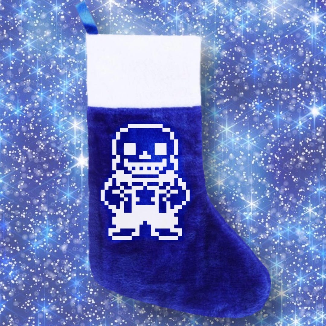 Sans the Skeleton Blue Christmas Stocking Anime and Gaming Holiday ...