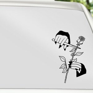 Morticia Addams Rose Vinyl Decal | Creepy Spooky Goth Car Window ...