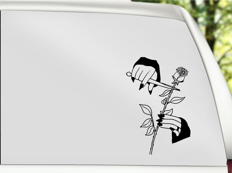 Morticia Addams Rose Vinyl Decal Creepy Spooky Goth Car Window Sticker ...