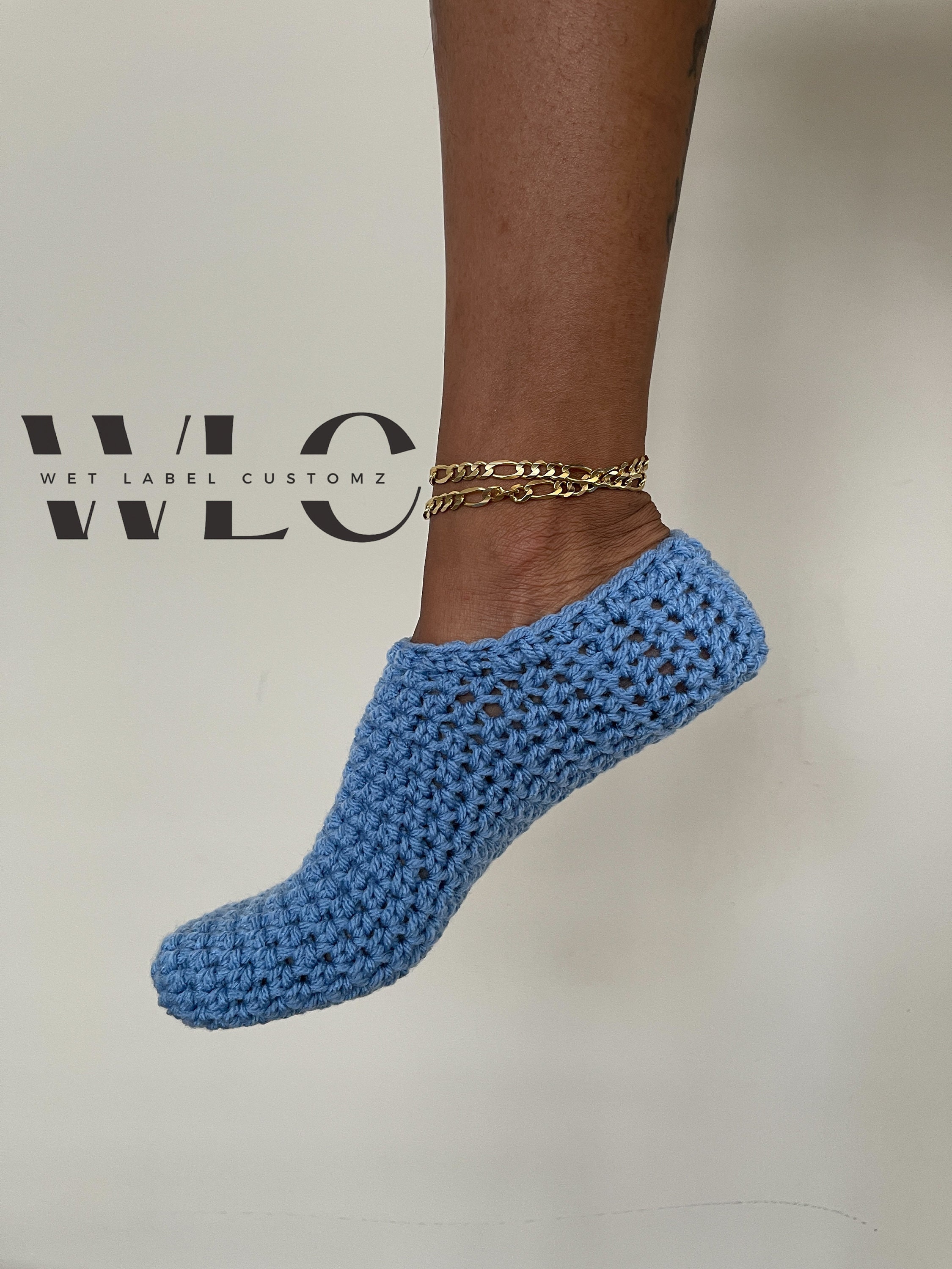 1 Pair Custom Hand Crocheted Cozy Footies Crochet Footie Socks Please ...