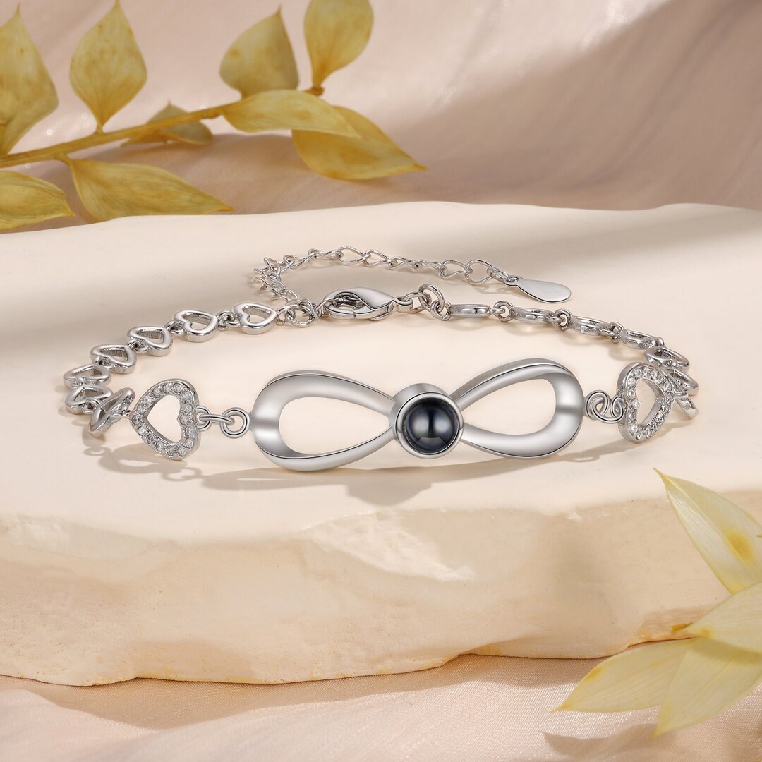 Custom Photo Bracelet: Projection Bracelet in Silver, Personalized ...
