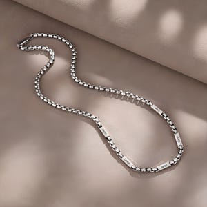 Silver Mens Chains: Personalized Mens Chain Necklace, Engraved Name ...