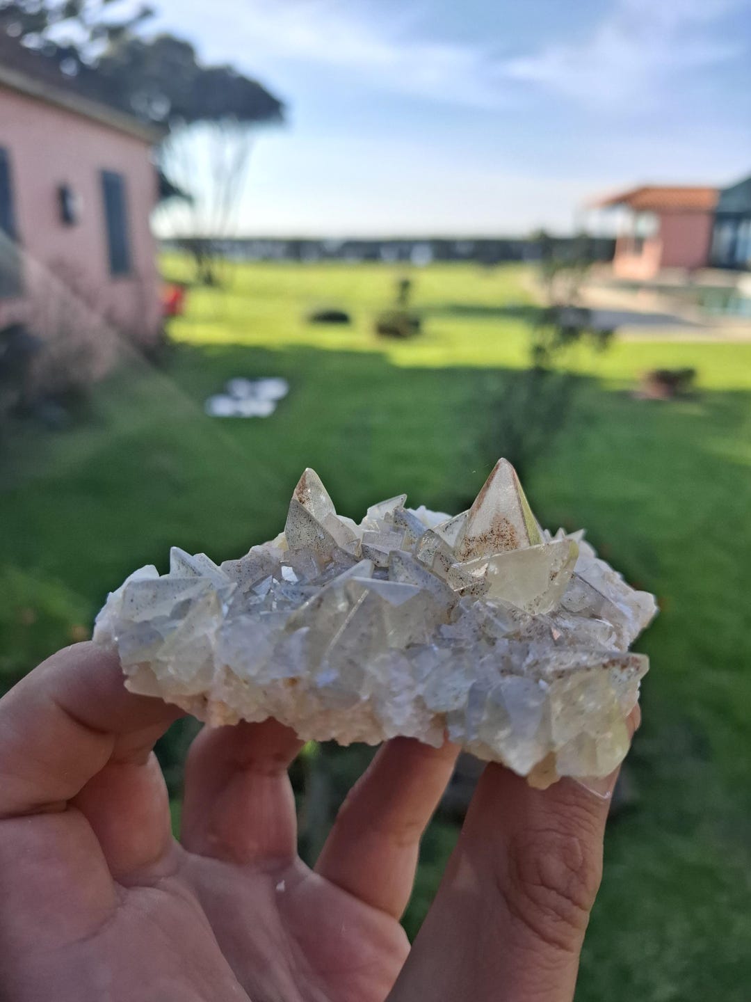 Rare Golden Stellar Beam Calcite Crystal With Pyrite Phantom, Gem ...