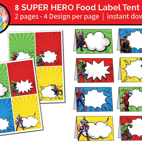 Superhero Food Label - Etsy