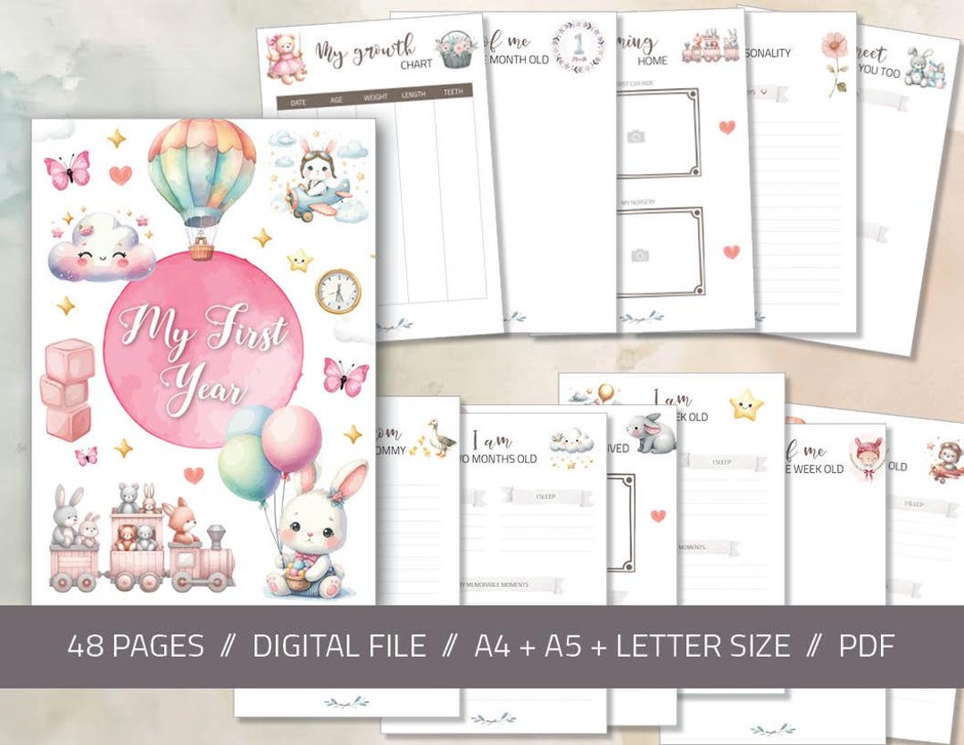 Baby Memory Book | Baby Journal Printable | New Mom Gift | Baby Shower ...