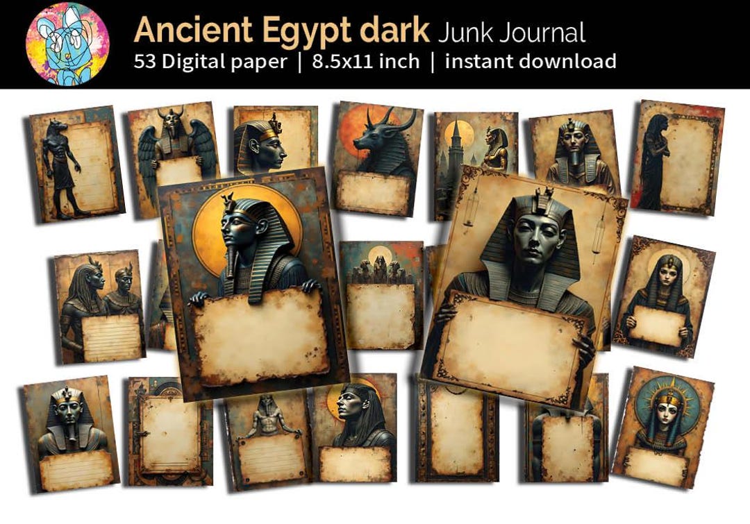 Ancient Egypt Junk Journal Pages | Whimsical Pharaoh Whimsical Egyptian ...