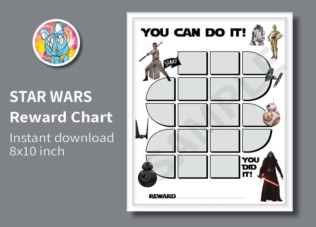 STAR WARS Reward Chart Printable Behavior Chart Star Wars - Etsy
