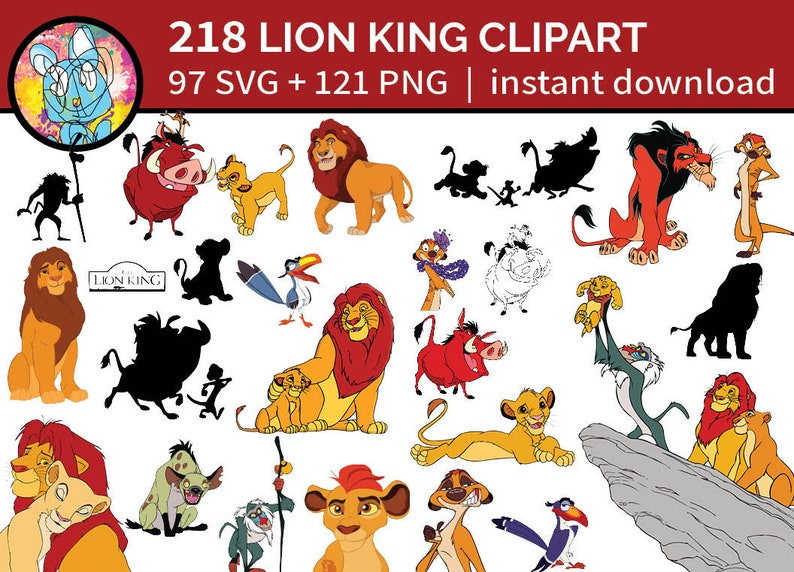 Lion King Clipart SVG PNG / Simba pumbaa timone png SVG Print / Lion ...