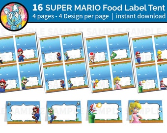 Printable Editable Super Mario Food Labels - Etsy