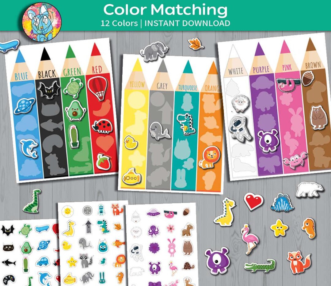 Color Matching Game for Kids | Pencil Color Sorting Worksheets ...