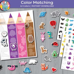 Color Matching Game for Kids | Pencil Color Sorting Worksheets ...
