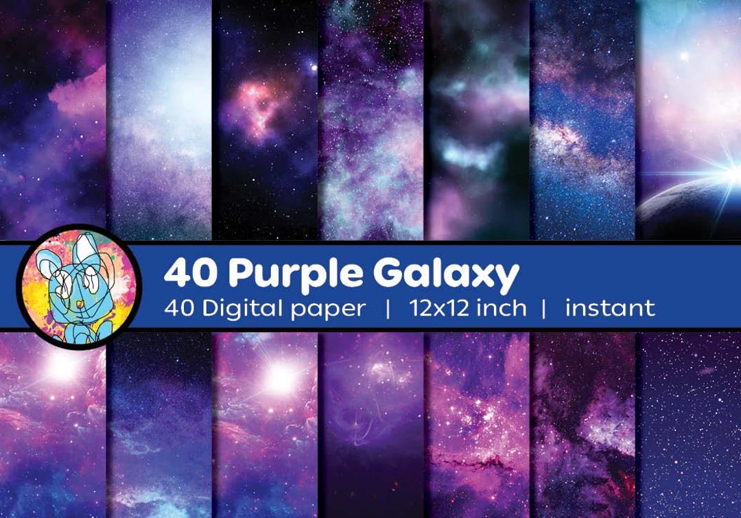 40 Purple Galaxy Digital Paper Space Stardust | Sky Digital Paper ...