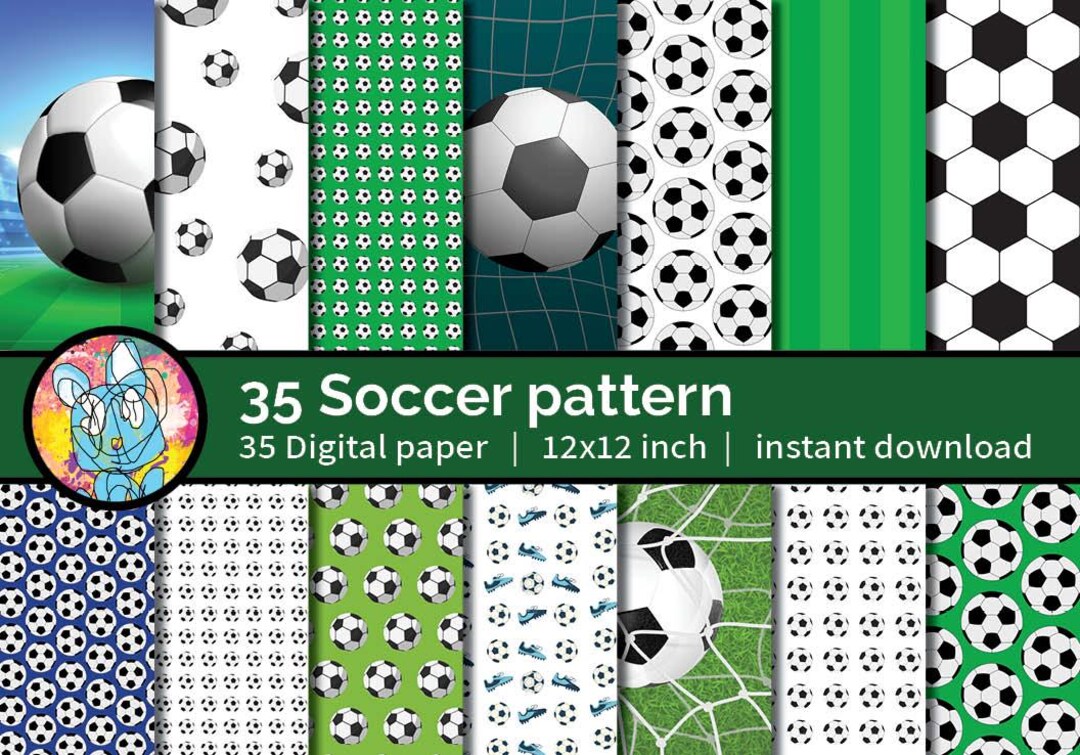 35 Soccer Digital Papers | Sport Digital Paper | Soccer Pattern | Green ...