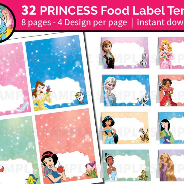 Cinderella Food Cards - Etsy