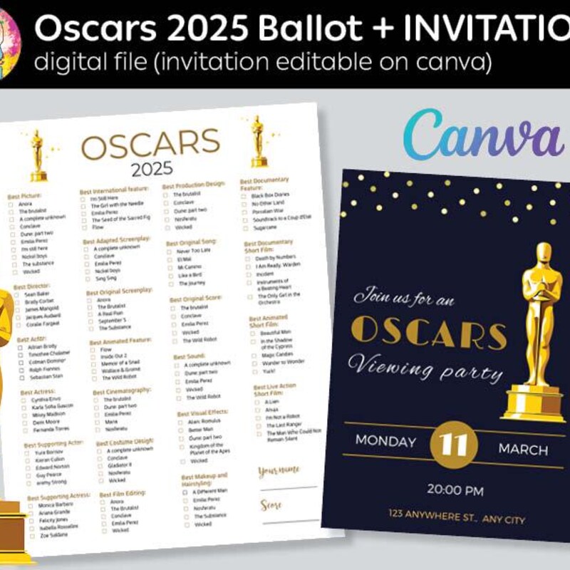 Oscar Invitation - Etsy