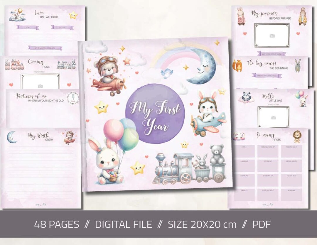 Baby Memory Book | Baby Journal Printable | New Mom Gift | Baby Shower ...