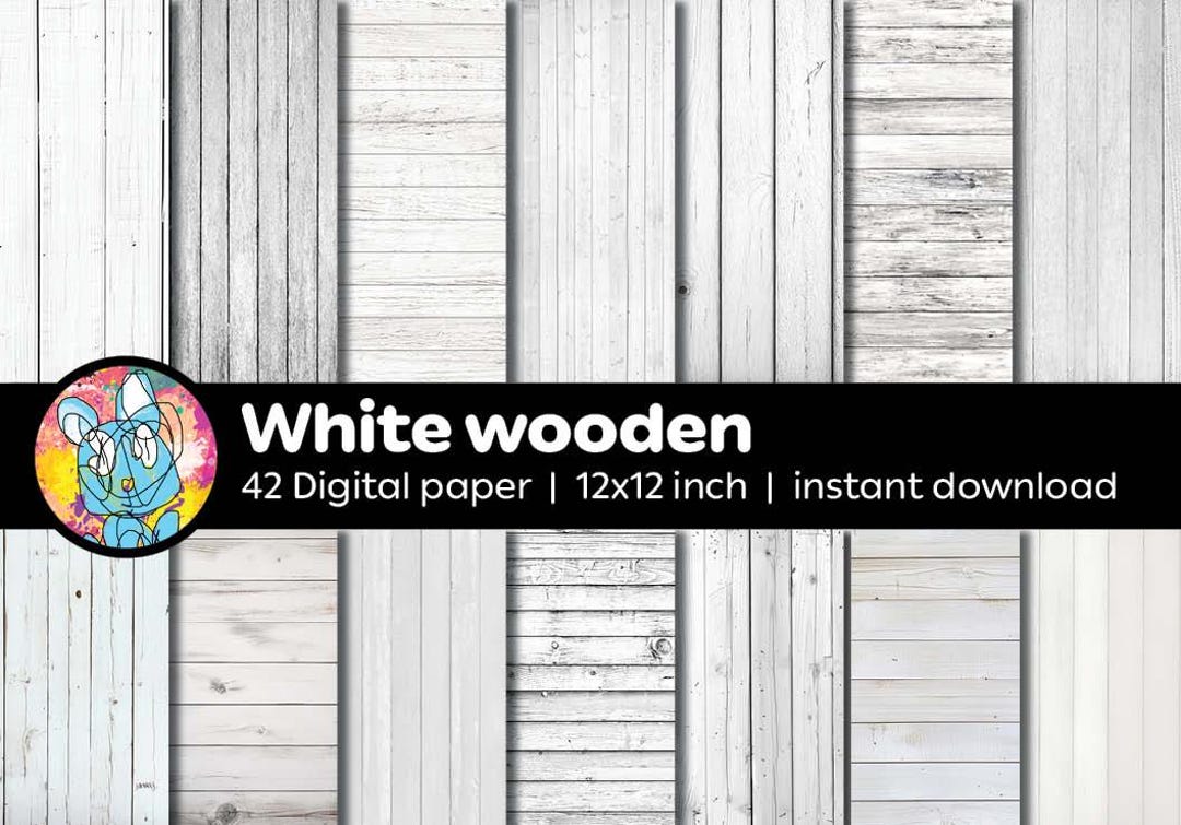 42 White Wood Digital Paper | White Wood Textures | Wood Scrapbook ...
