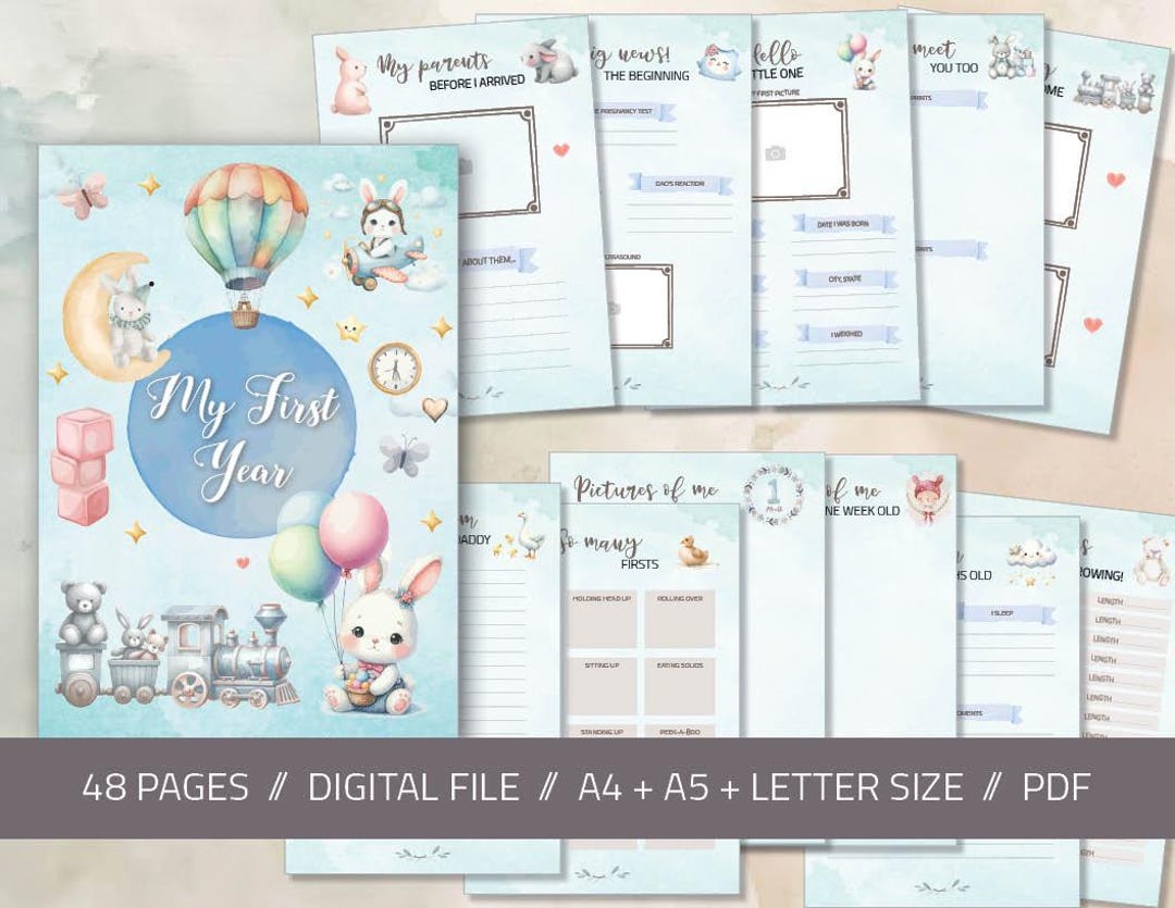 Baby Memory Book | Baby Journal Printable | New Mom Gift | Baby Shower ...