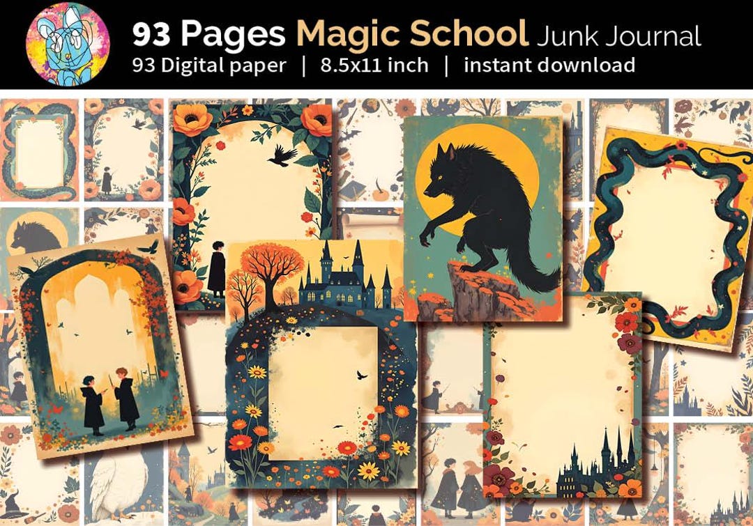 Magic School Junk Journal | Wizard Scrapbooking, Mixed Media Art ...