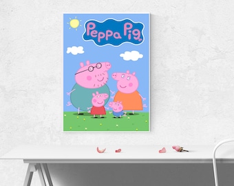 Peppa Pig Wall Art - Etsy UK