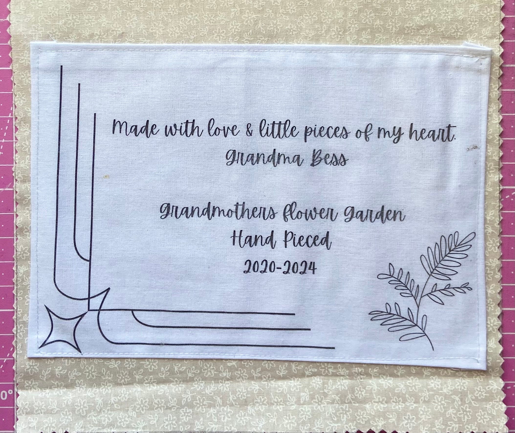 Custom Quilt Label Template PDF, Printable Black and White Quilt Label ...