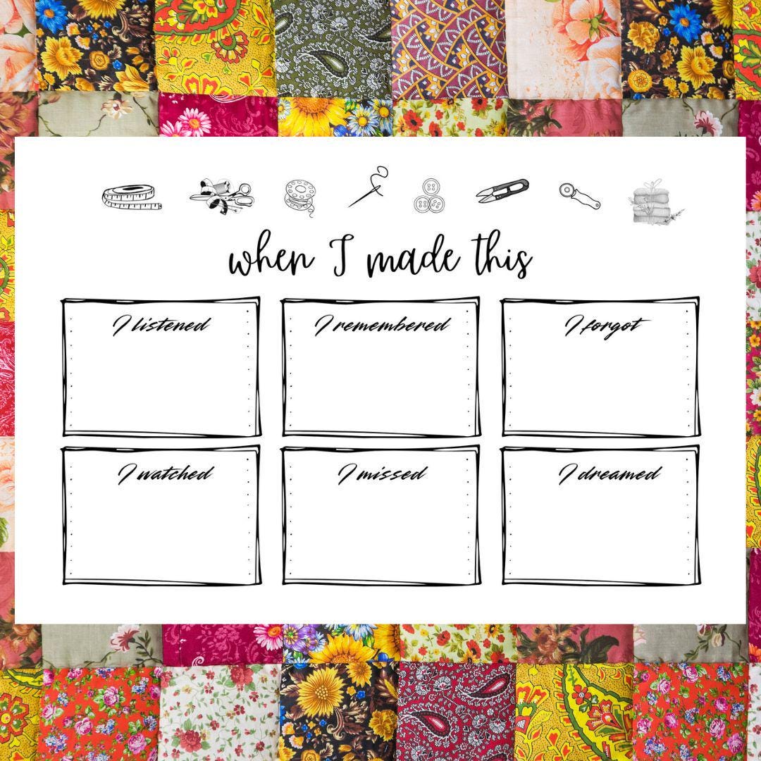 Custom Quilt Label Template: Printable Black & White Design (PDF ...