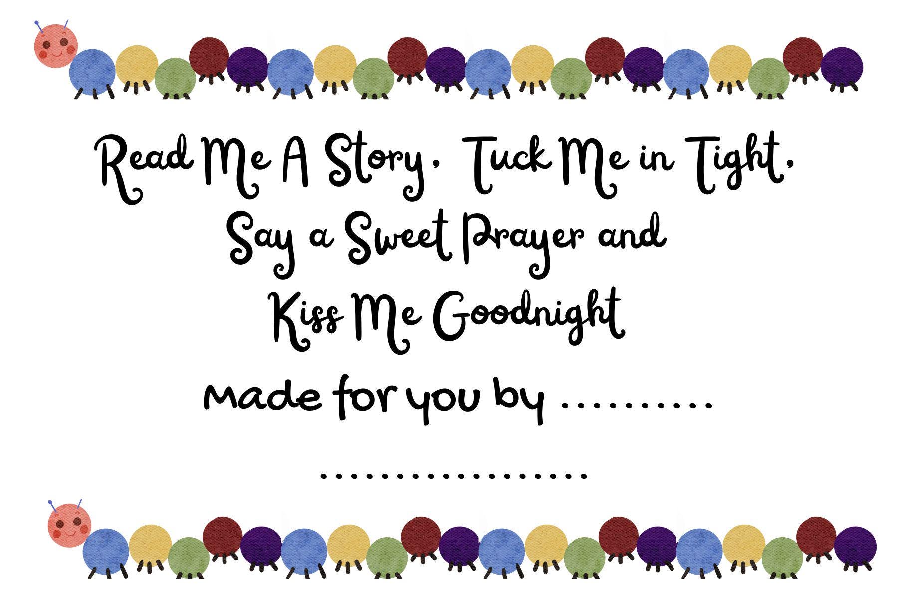 Caterpillar Quilt Label Template PDF, Downloadable Quilt Label With ...