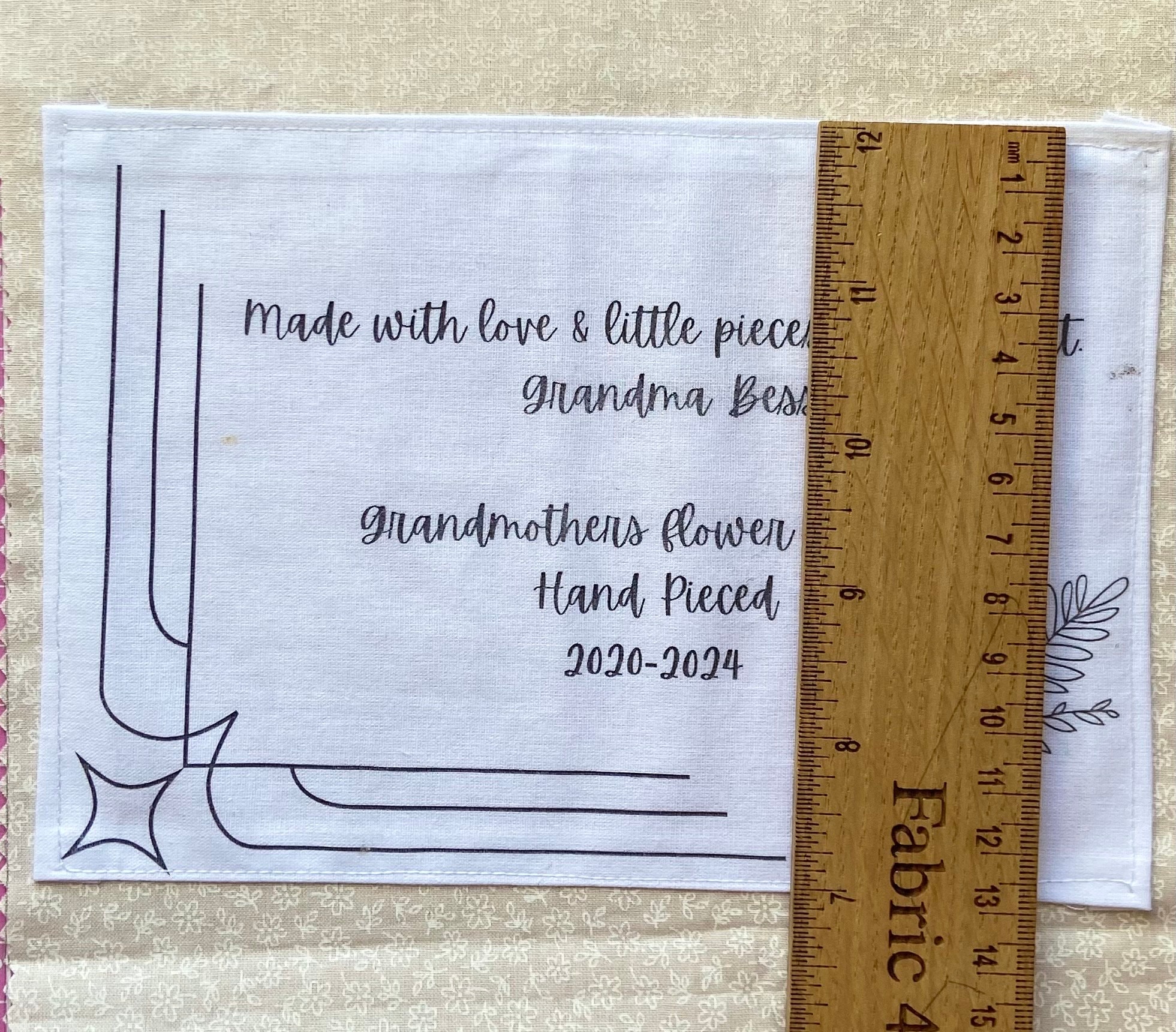 Custom Quilt Label Template PDF, Printable Black and White Quilt Label ...