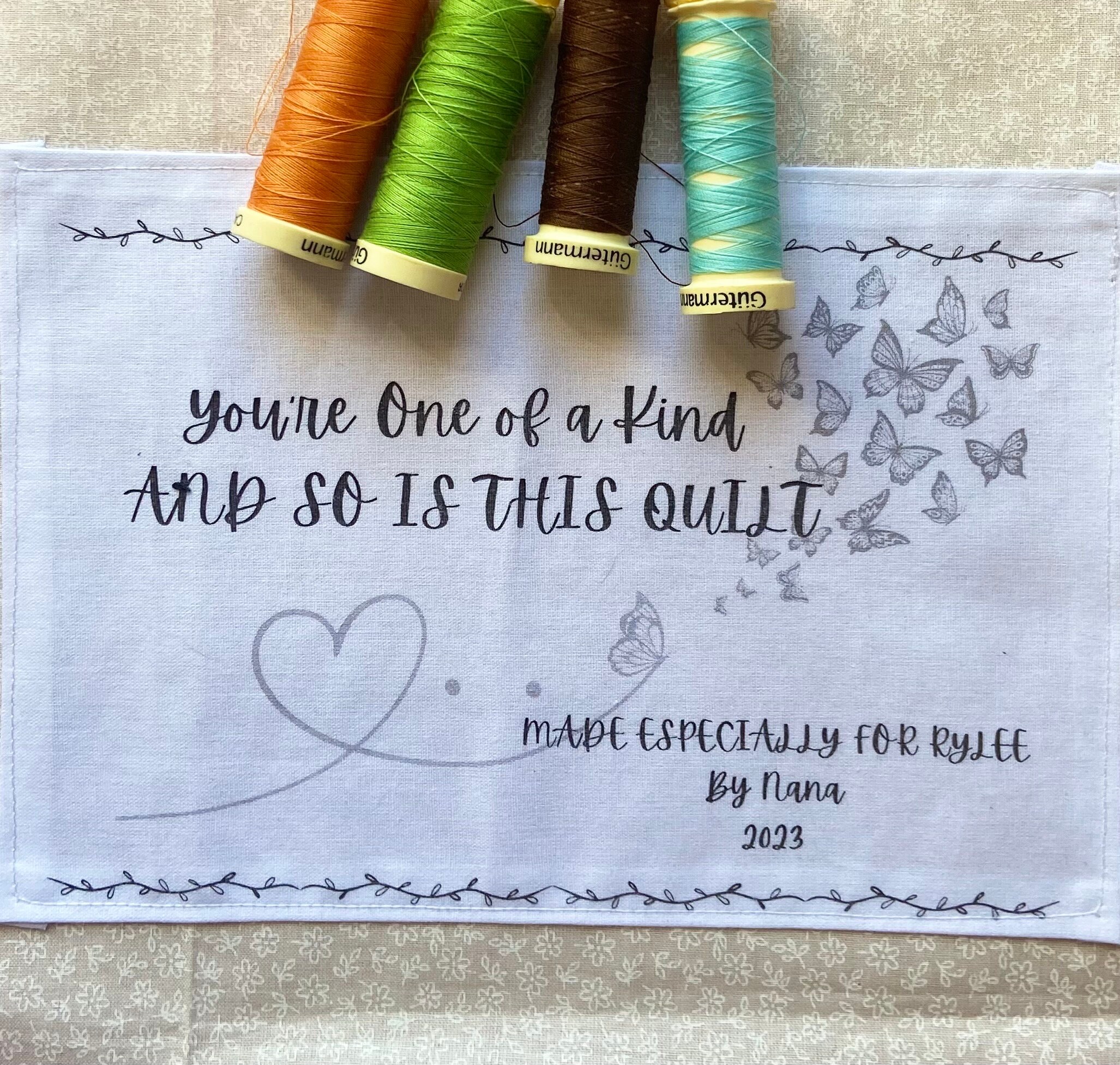 Custom Quilt Label Template PDF, Printable Black and White Quilt Label ...