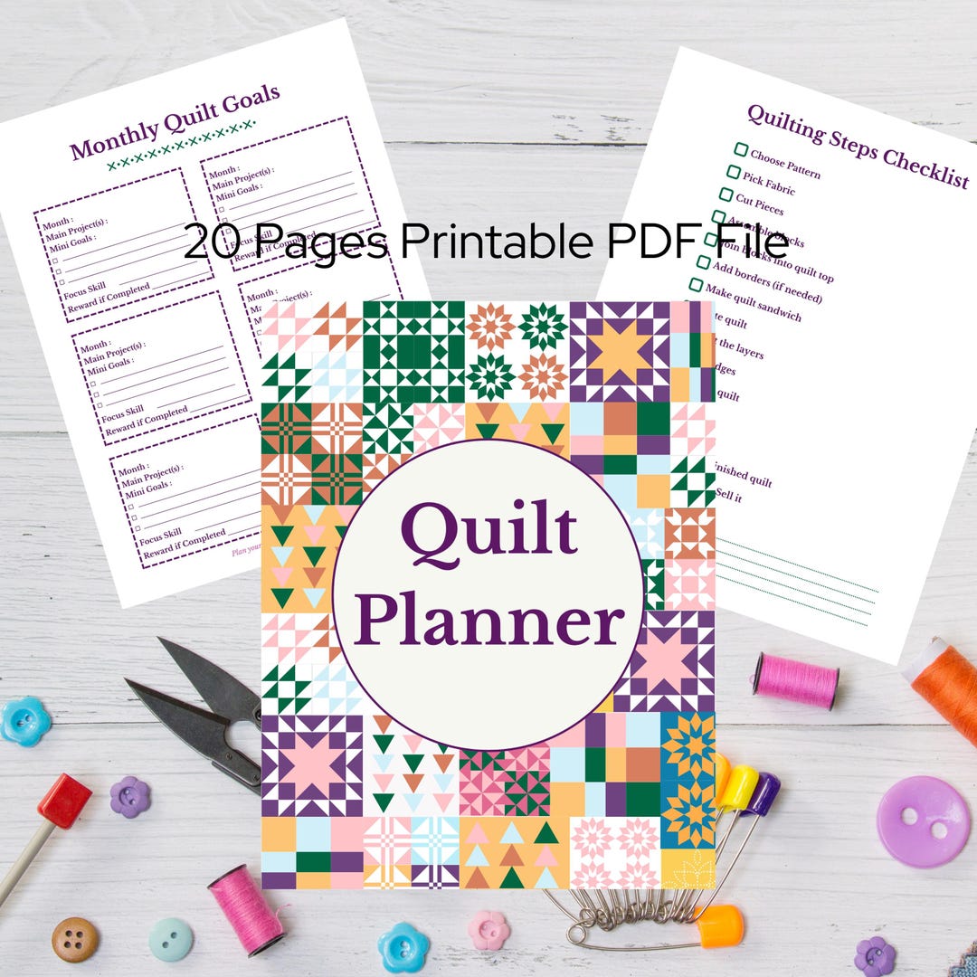 Quilt Planner PDF – Printable Quilting Journal & Project Organizer ...