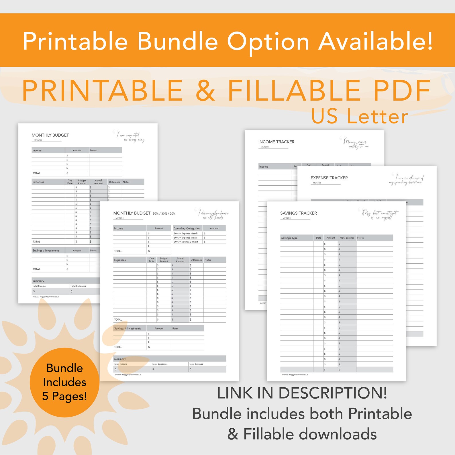 Savings Tracker Monthly Sheet Digital PDF Downloadable - Etsy