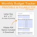 Monthly Budget Sheet Digital PDF Downloadable Printable - Etsy