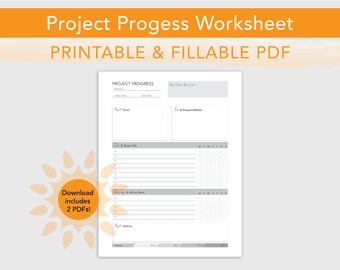 Project Planning Worksheet, Digital PDF Downloadable Printable Fillable ...
