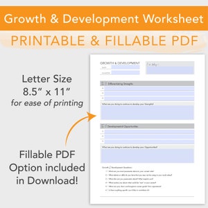 Growth and Development Worksheet Digital PDF Downloadable - Etsy