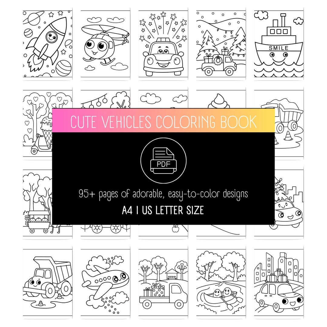 Printable Vehicle Coloring Pages for Kids- PDF for Tablets & Paper ...