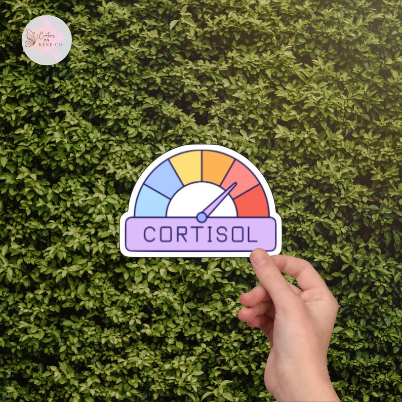 Cortisol Meter Sticker, Stress Gauge Vinyl Decal, Mental Health Humor ...