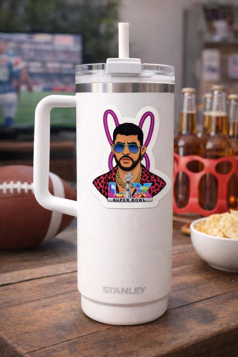 Bad Bunny Super Bowl, Super Bowl 2026 Vinyl Sticker, Football Game Day ...